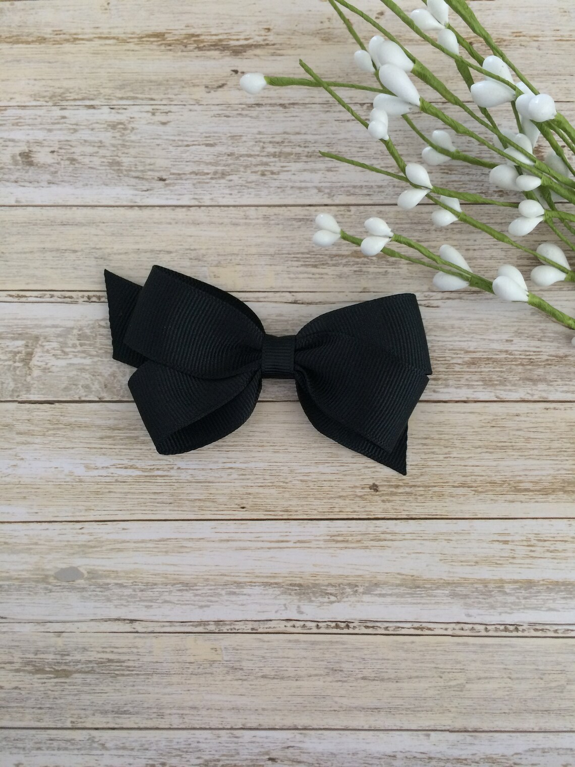 Mediuml Solid Black Boutique Hair Bow - Etsy