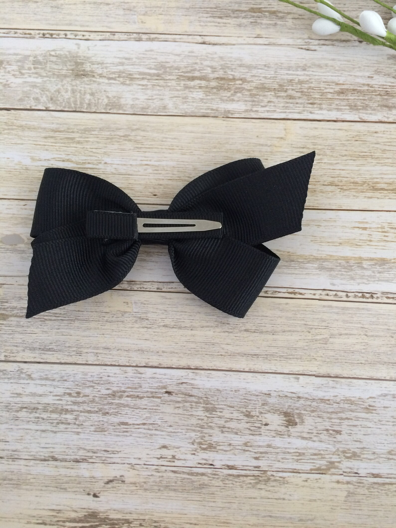 Mediuml Solid Black Boutique Hair Bow - Etsy