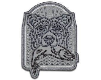 Fish Patch Fly Fishing Salmon Trout Nautical Boat Adventure River Raft ...