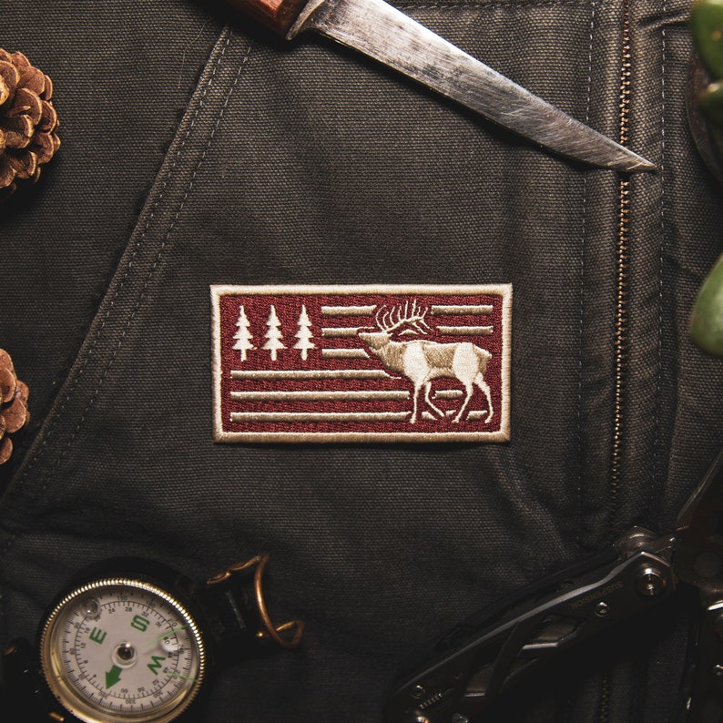 Elk Patch American Flag Hunting PNW Pacific Northwest | Etsy