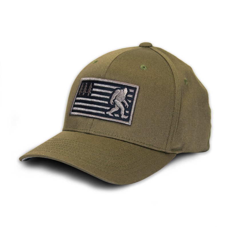 Squatch Flexfit Hat American Flag Bigfoot Pacific - Etsy