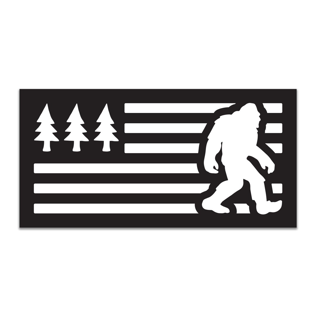 Sasquatch Bumper Sticker - American Flag - Bigfoot - PNW - Pacific ...