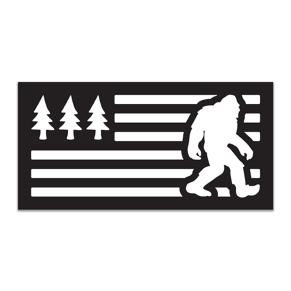 Sasquatch Bumper Sticker American Flag Bigfoot PNW - Etsy
