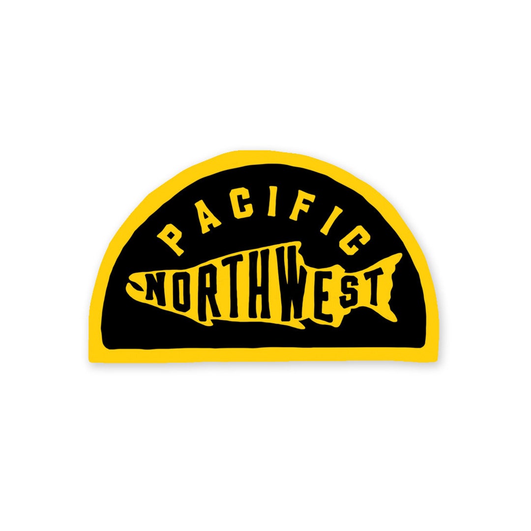 Pacific Northwest Salmon Fishing Sticker - PNW Adventure Decal - Etsy