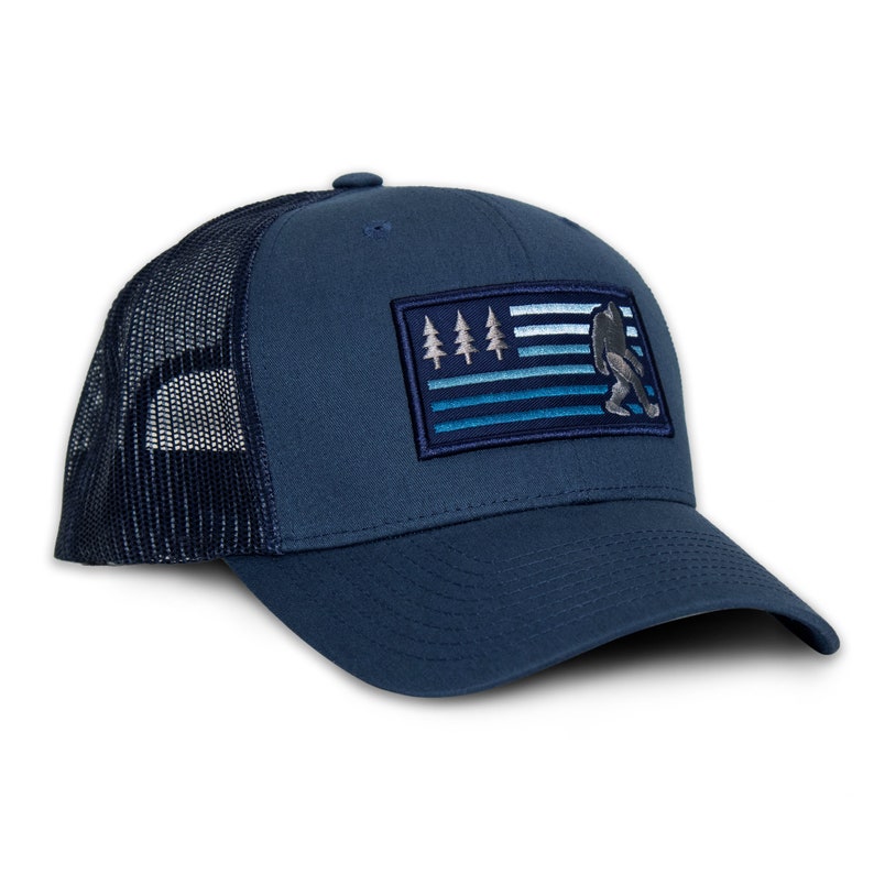 Squatch Trucker Hat American Flag Bigfoot Pacific - Etsy