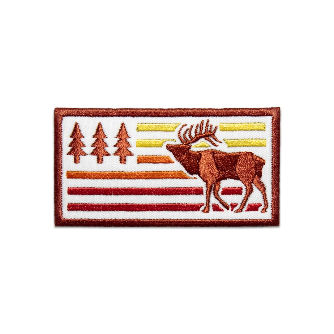 Elk Patch - American Flag - Hunting - PNW - Pacific Northwest - USA ...