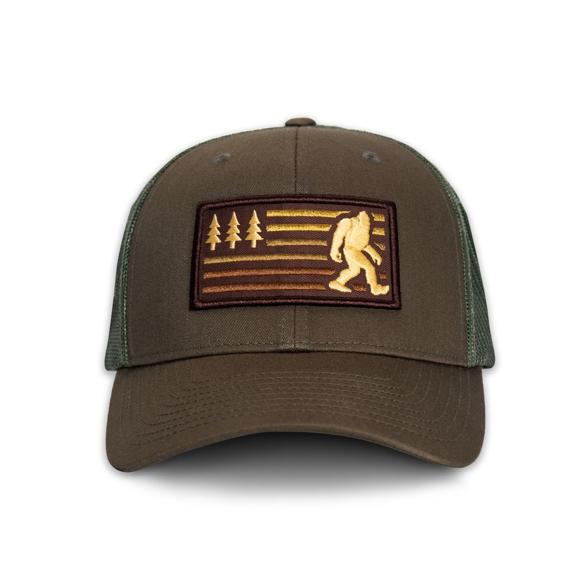 Squatch Trucker Hat American Flag Bigfoot Pacific | Etsy