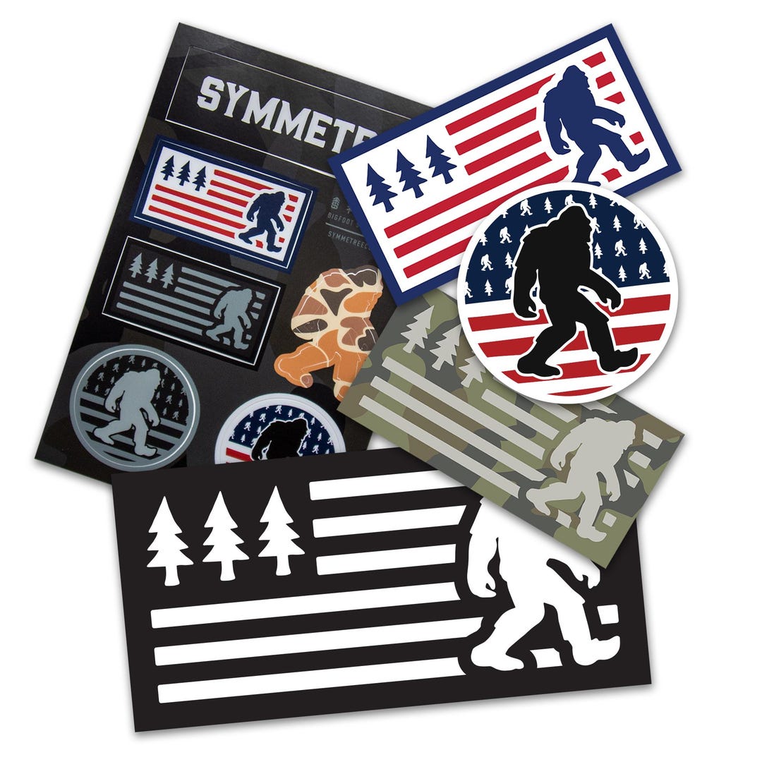 American Flag Bigfoot Sticker Pack - Etsy