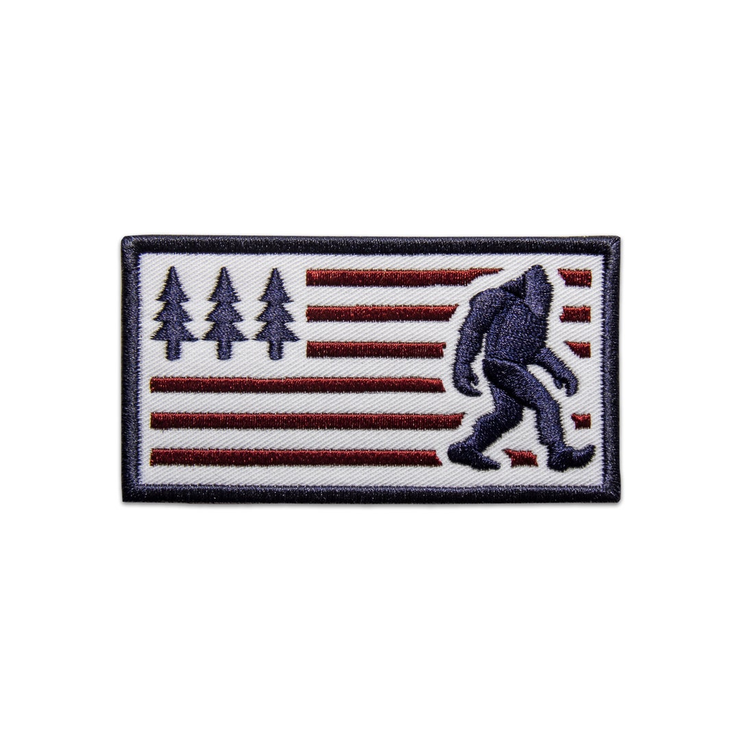 Bigfoot American Flag Embroidered Patch – USA Sasquatch, Iron-on/sew-on ...