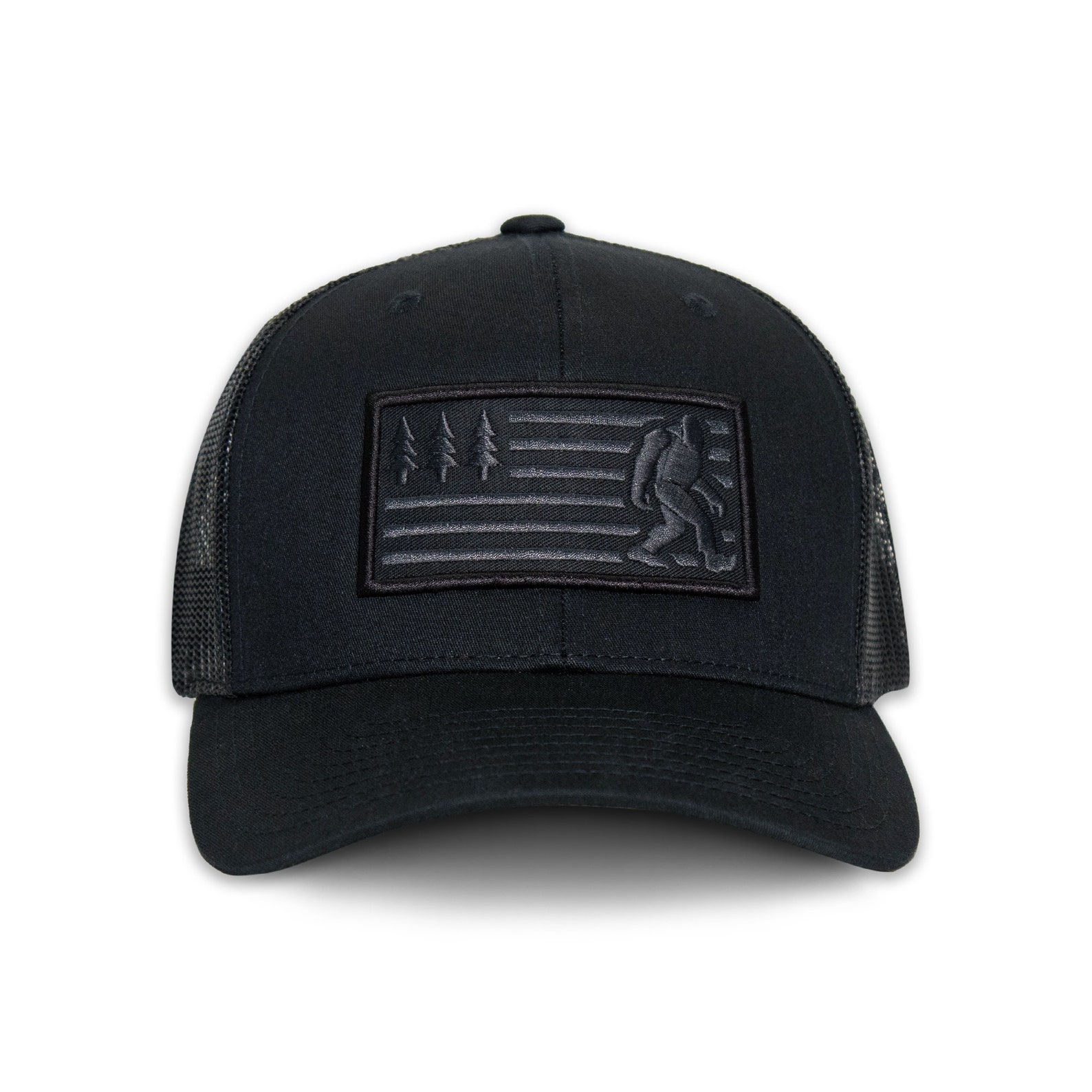 Squatch Trucker Hat - American Flag - Bigfoot - Pacific Northwest - USA ...