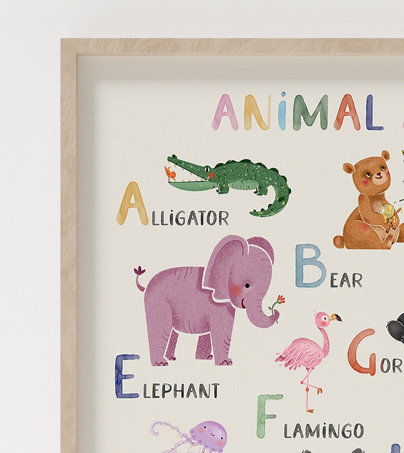 Animal Alphabet Poster, Animal Alphabet Print, Digital Download, ABC ...