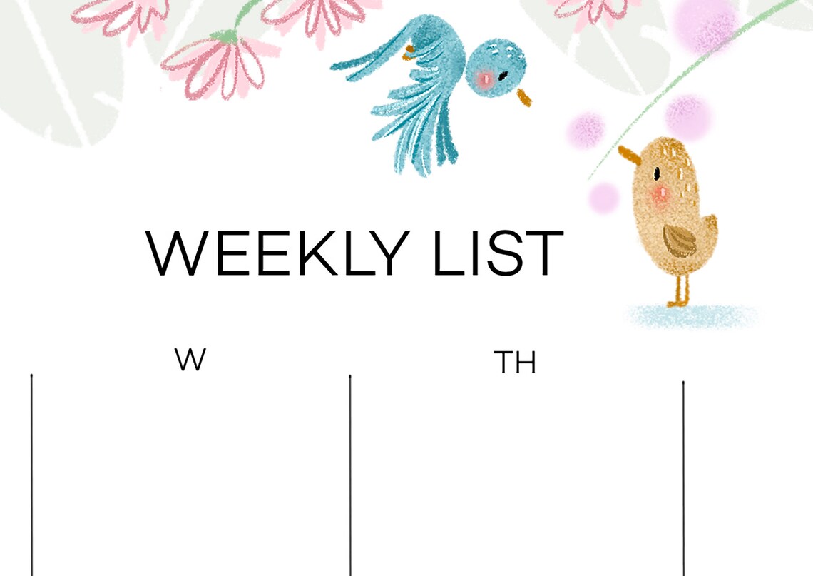 Weekly Calendar Printable, Weekly to Do List, Weekly to Do, Week ...