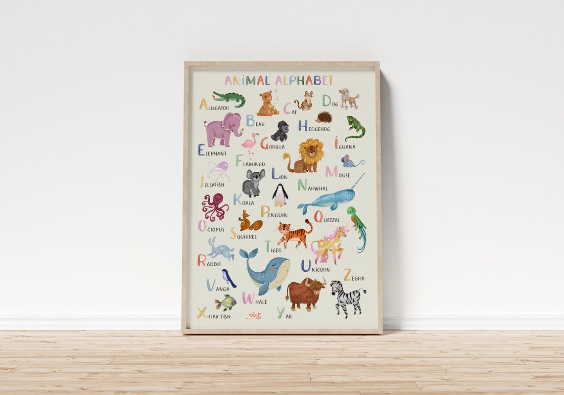 Animal Alphabet Poster, Animal Alphabet Print, Digital Download, ABC ...