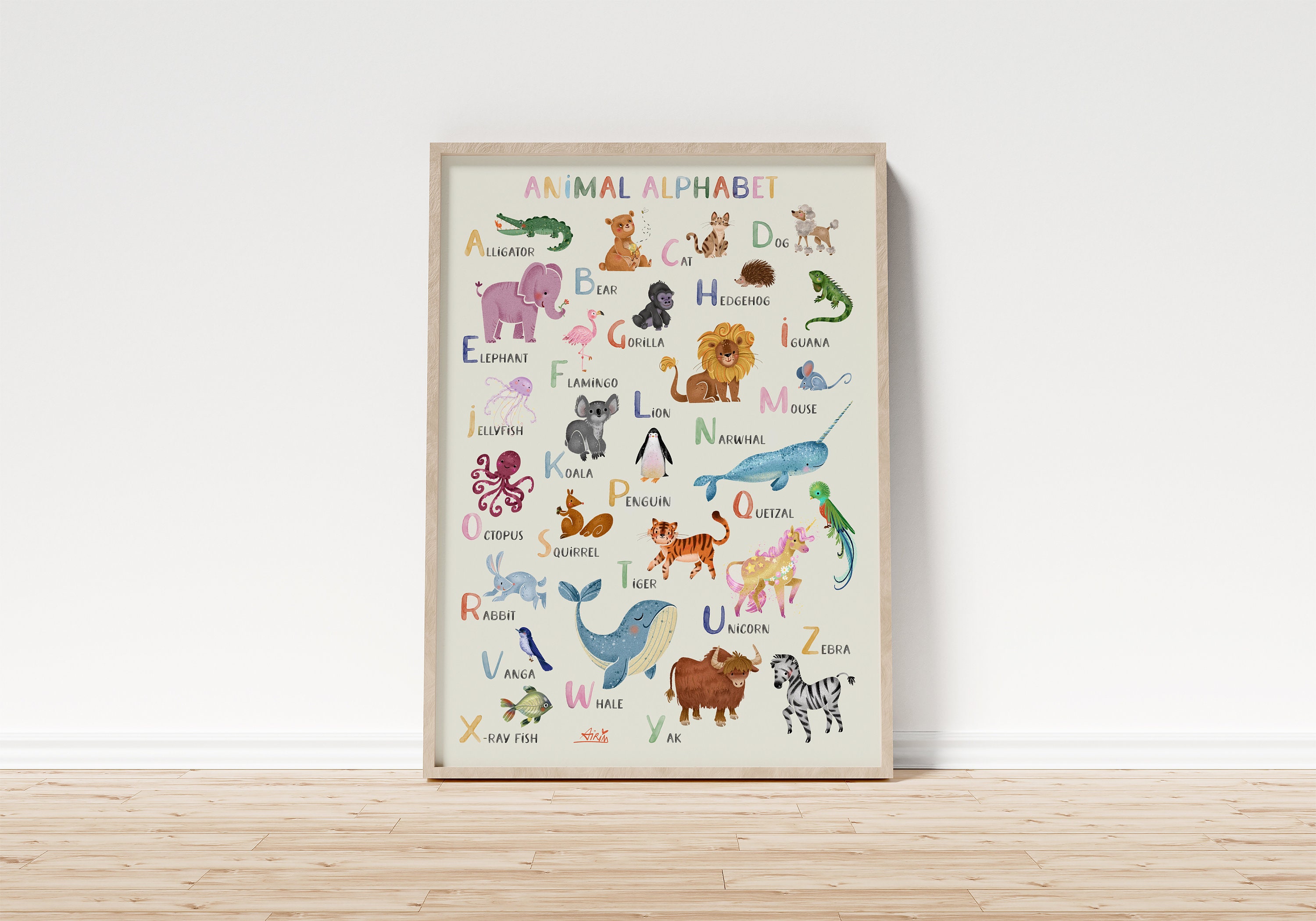 Animal Alphabet Poster, Animal Alphabet Print, Digital Download, ABC ...