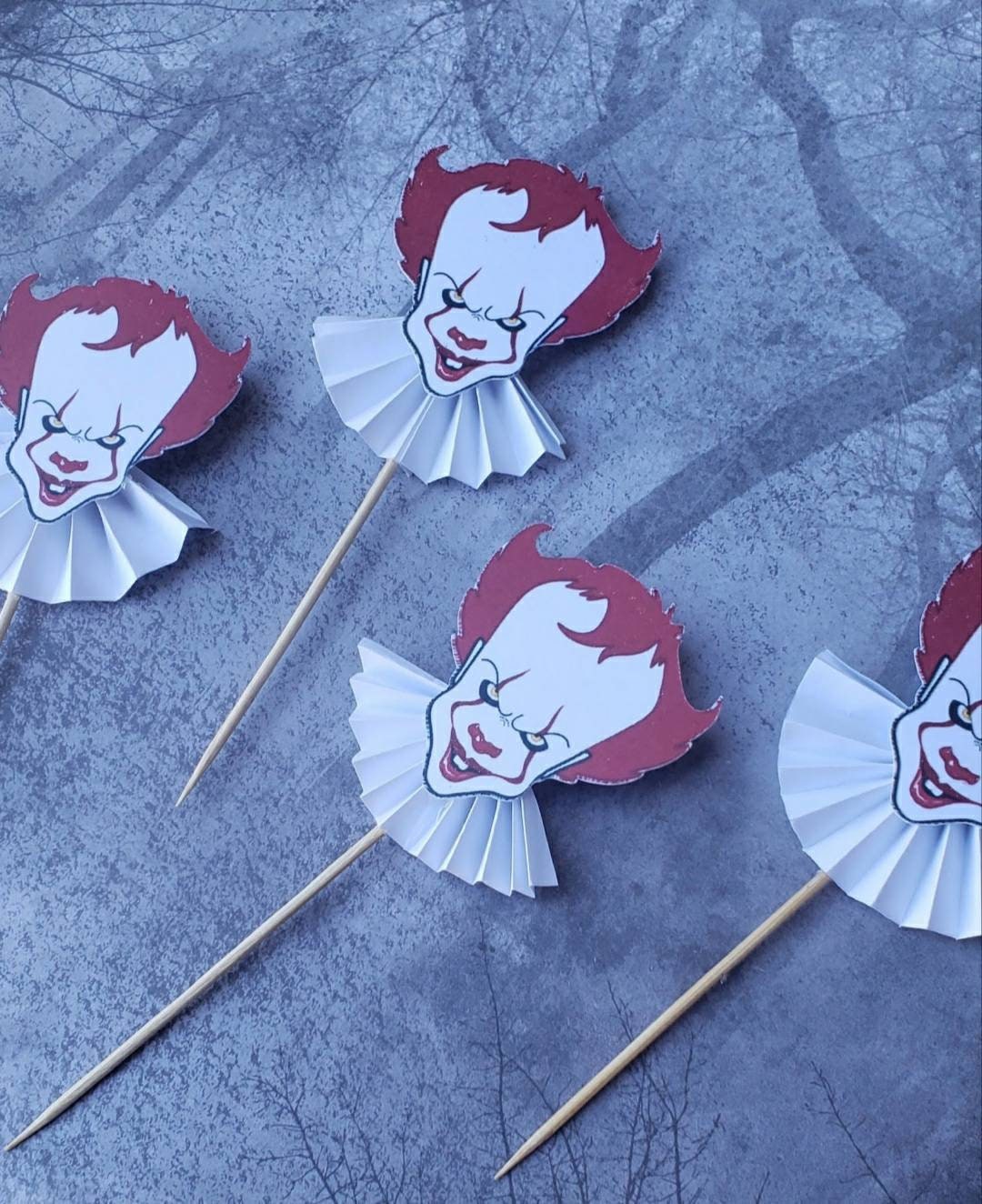 Pennywise Cupcake Toppers, Cupcake Toppers, IT Toppers, Scary Clown ...