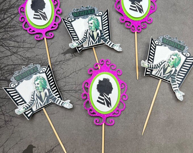 Beetlejuice, Cupcake Toppers, Cake Toppers, Beetlejuice Party, Cupcake ...