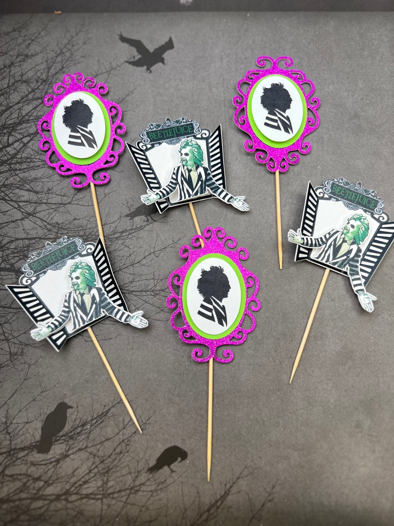 Beetlejuice, Cupcake Toppers, Cake Toppers, Beetlejuice Party, Cupcake ...