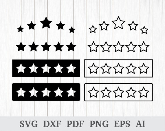 Five Star Svg Five Stars Svg Stars Svg Ratings Svg | Etsy