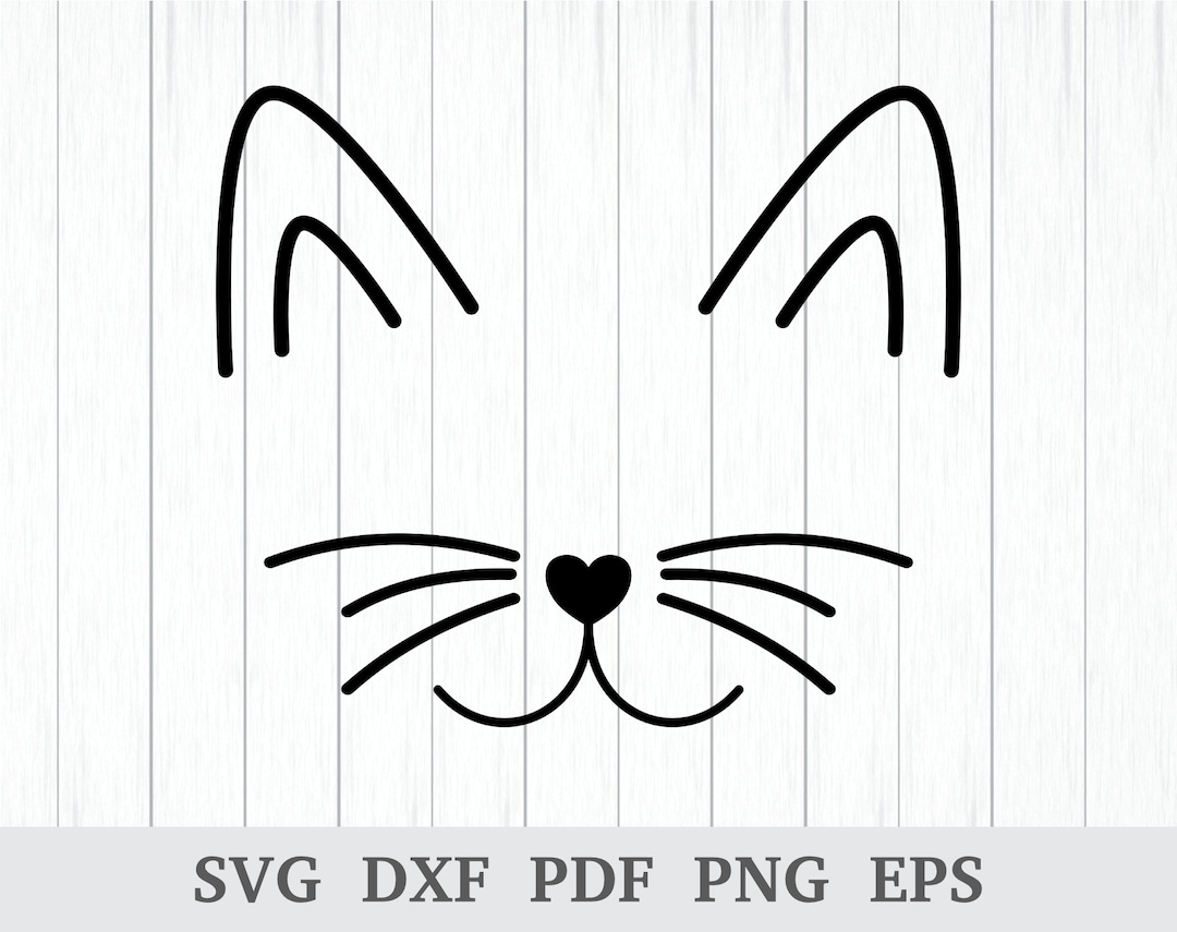 Cute Cat Face Svg, Kitten Face Svg, Meow Svg, Cat Svg, Cat Face Cut ...