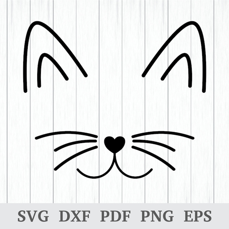 Cat Face Svg - Etsy