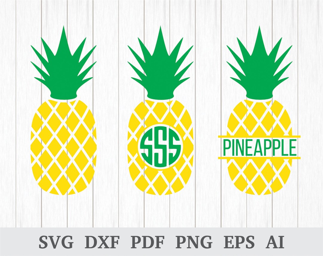 Pineapple Monogram SVG, Pineapple SVG, Summer Monogram SVG, Svg Cutting ...