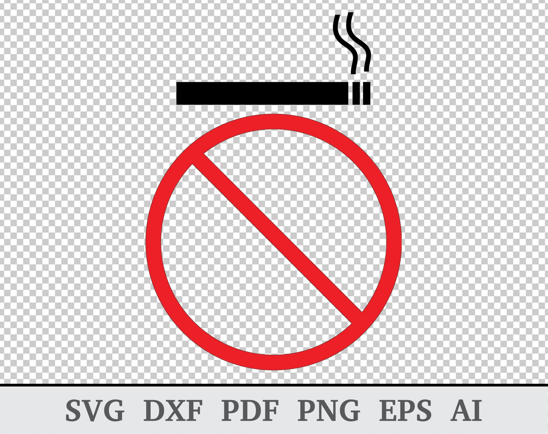 No Fumar Signo SVG No Fumar SVG Signo de prohibición svg | Etsy
