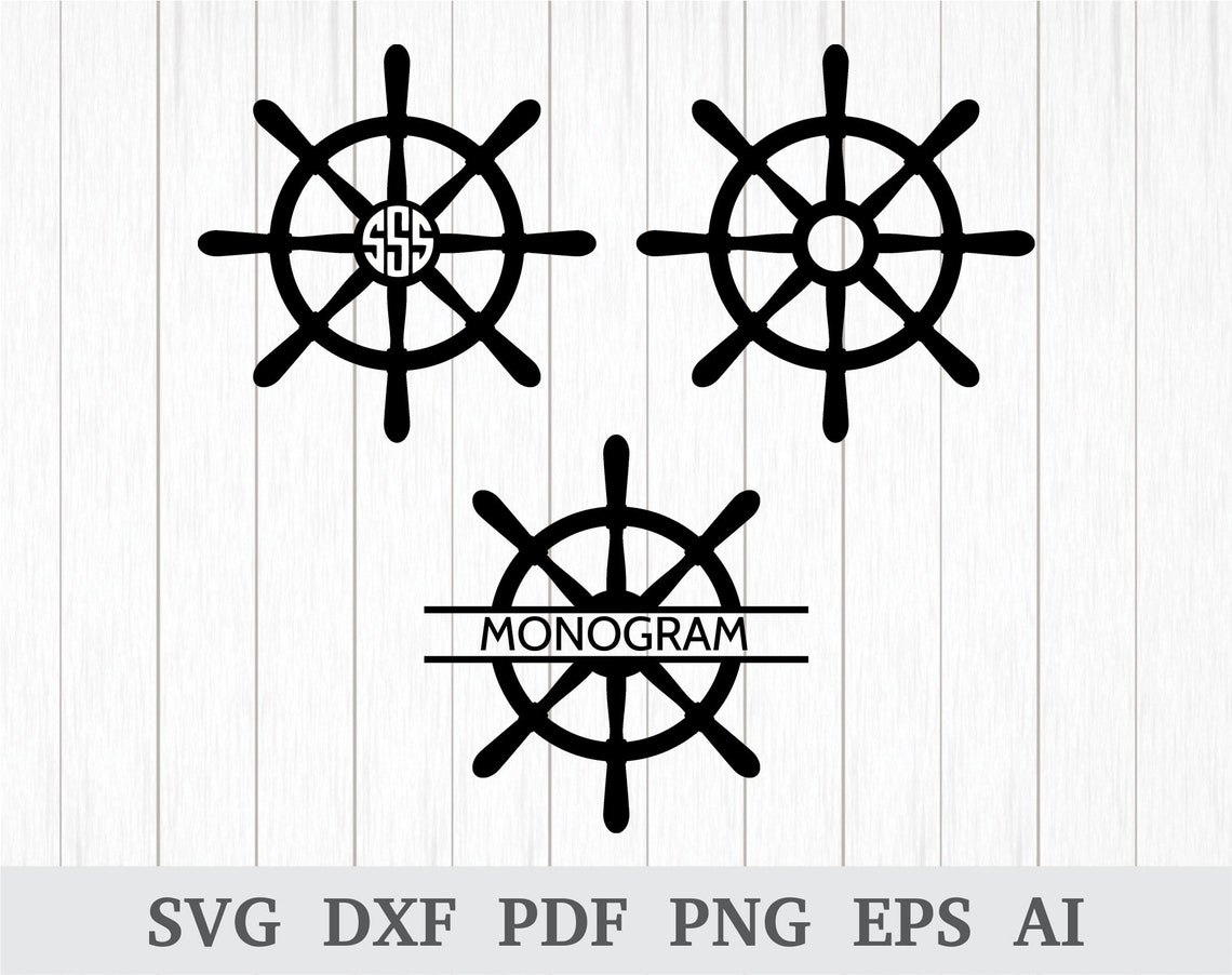 Ship Wheel SVG Ship Wheel Monogram Svg Nautical SVG Svg - Etsy