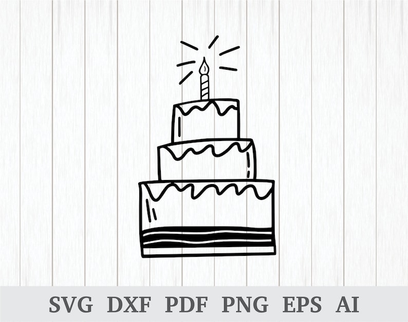 Cake Svg Birthday Cake Svg Birthday SVG Wedding Cake Svg - Etsy