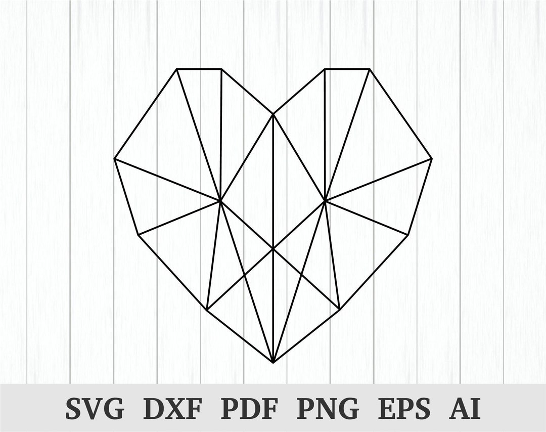 Heart Svg, Geometric Heart SVG, Valentine Svg, Love Svg, Geometric ...