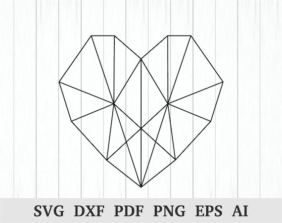 Geometric Heart Svg Geometric Heart Vector Geometric Heart - Etsy