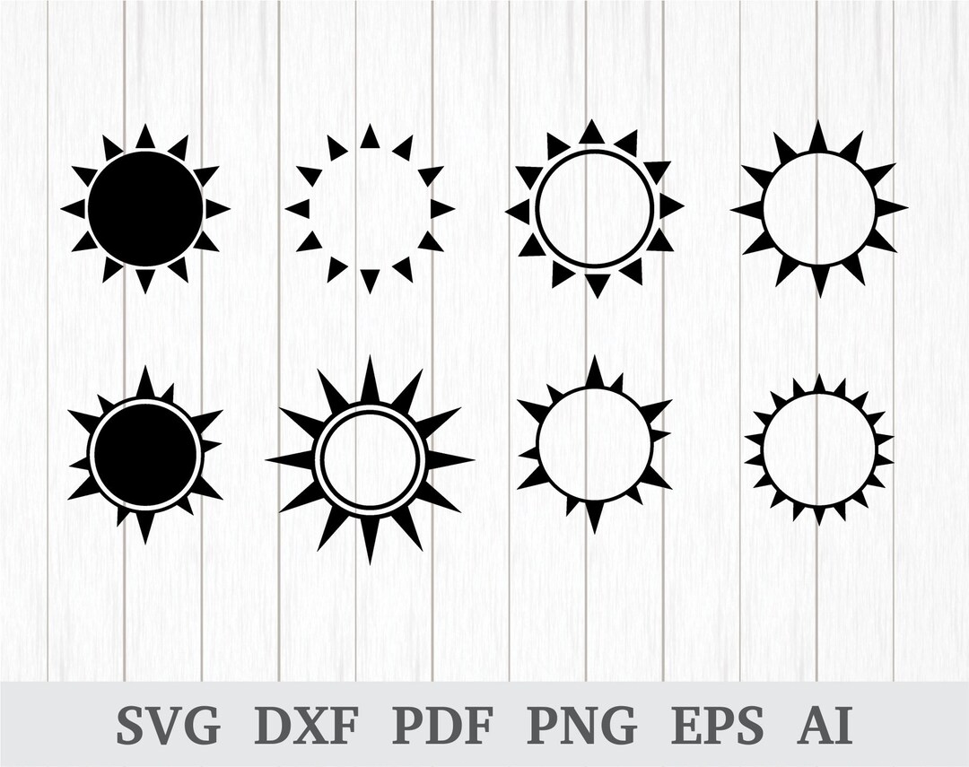 Sun Monogram SVG, Sun SVG, Sun Clipart, Sun Vector, Summer Svg Cutting ...