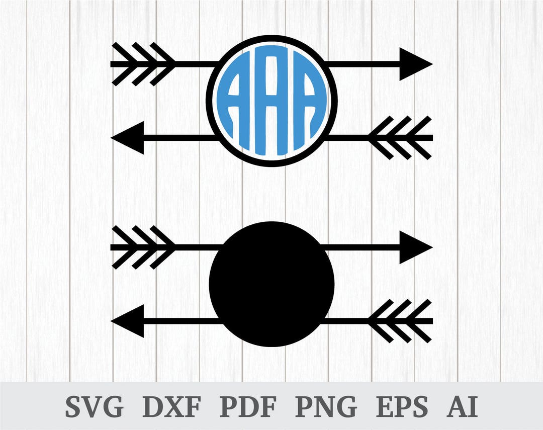 Arrow Monogram Frame SVG, Arrow Circle Monogram SVG, Arrow Frame Svg ...
