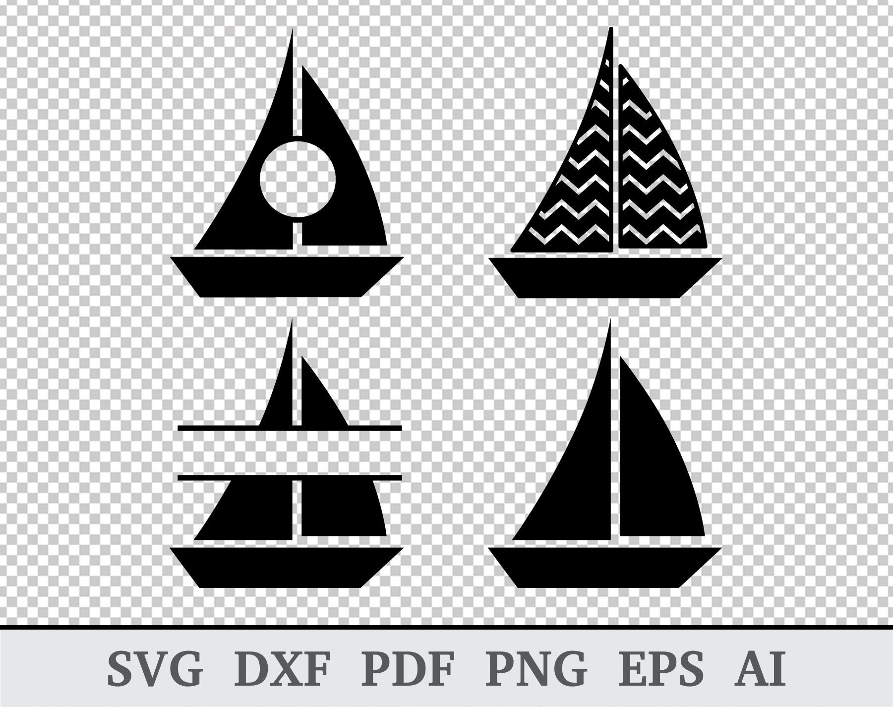 Segelboot SVG, Boot SVG, nautische SVG, Segelboot Clipart, Segelboot ...