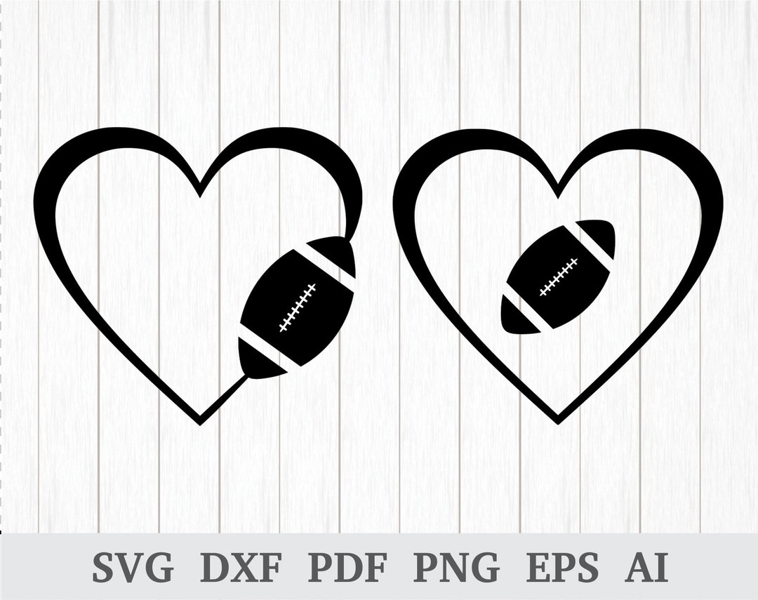 Football Heart SVG, Heart Football SVG, Football Love Svg , Football ...