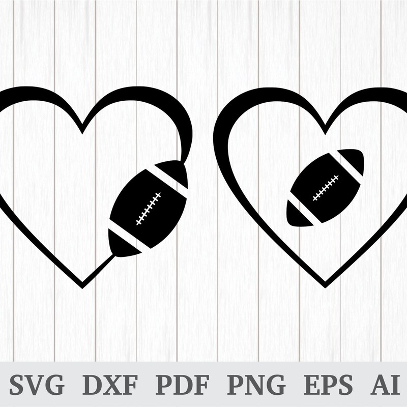 Football Heart Svg - Etsy