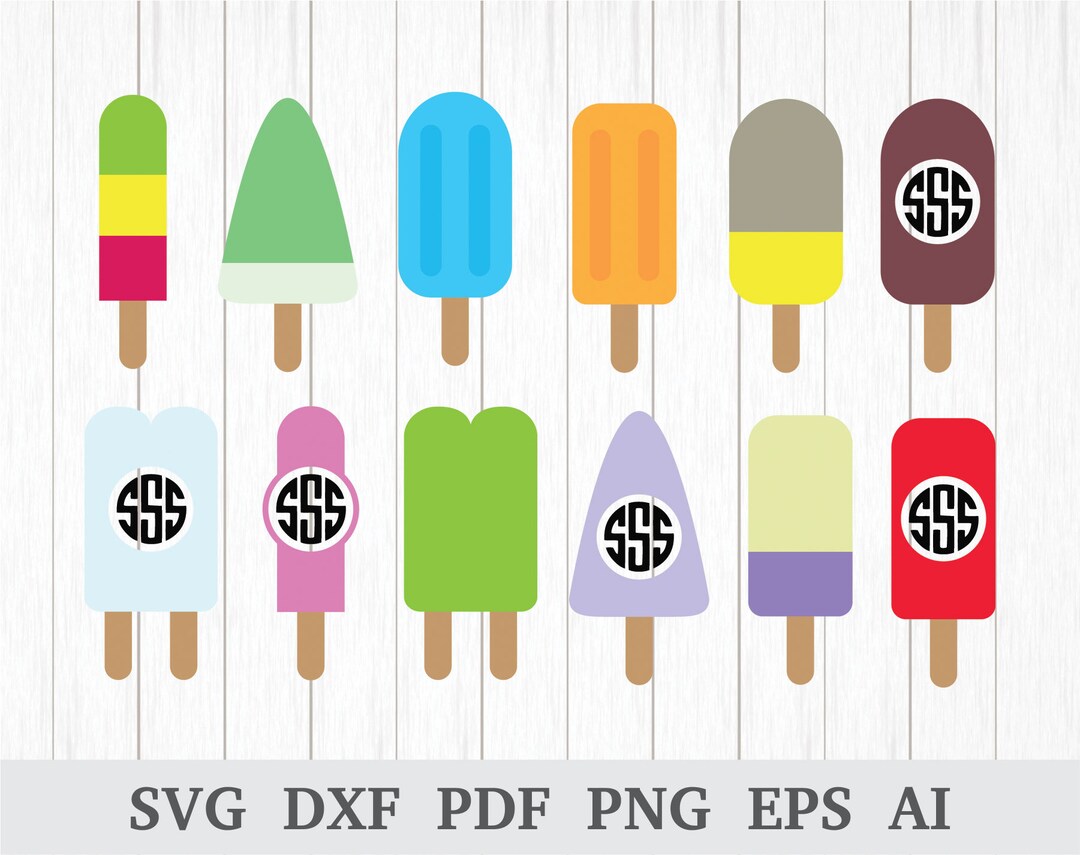 Ice Cream SVG File, Ice Cream Monogram Svg, Popsicles Svg, Ice Cream ...