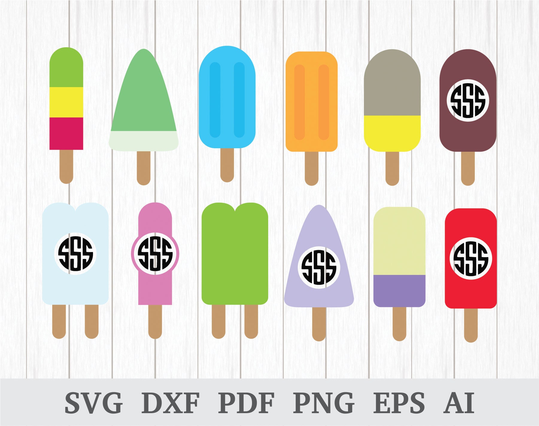 Ice Cream SVG File Ice Cream Monogram Svg Popsicles Svg Ice - Etsy Canada