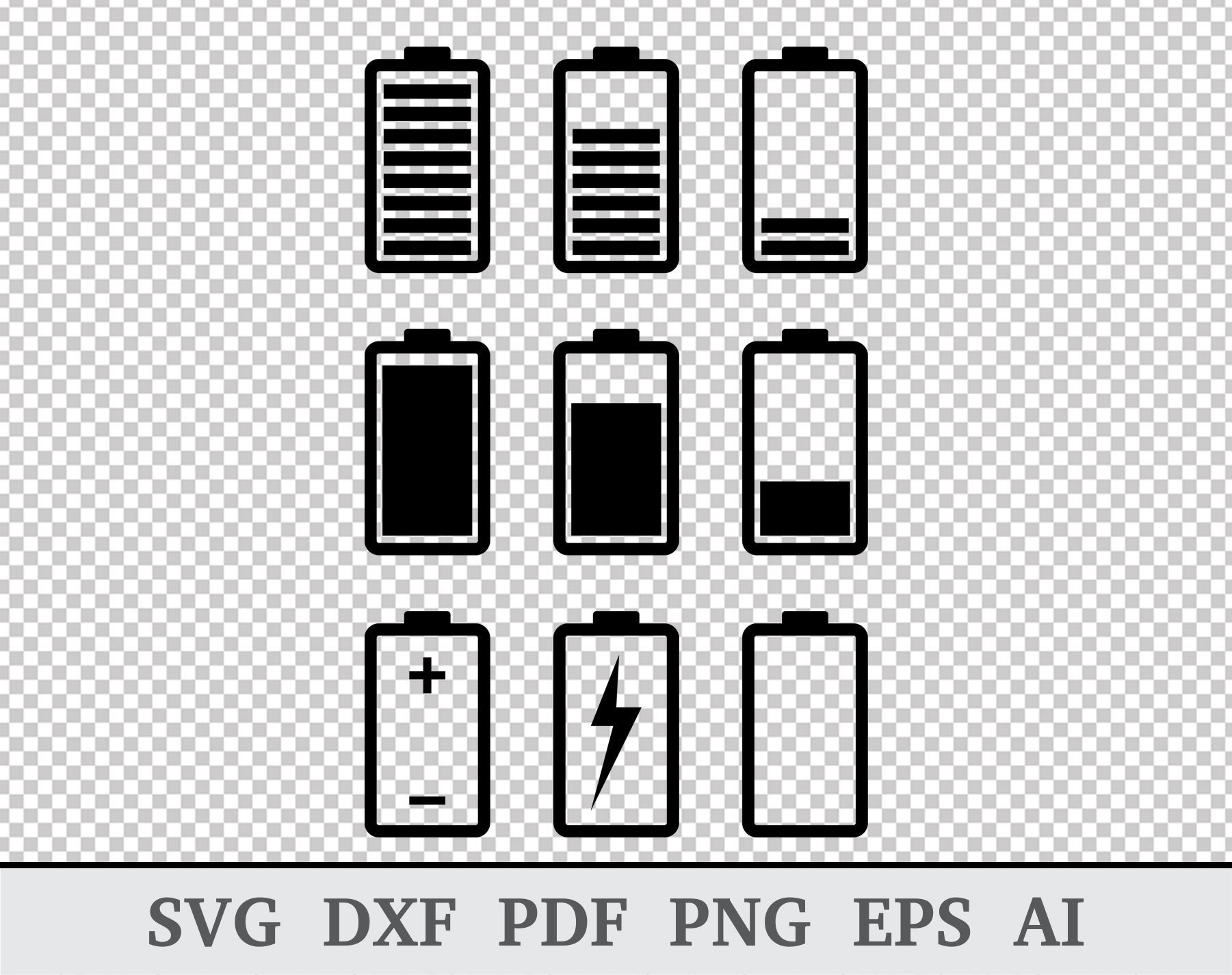 Battery SVG Batteries SVG Battery Cutting File Charging - Etsy UK