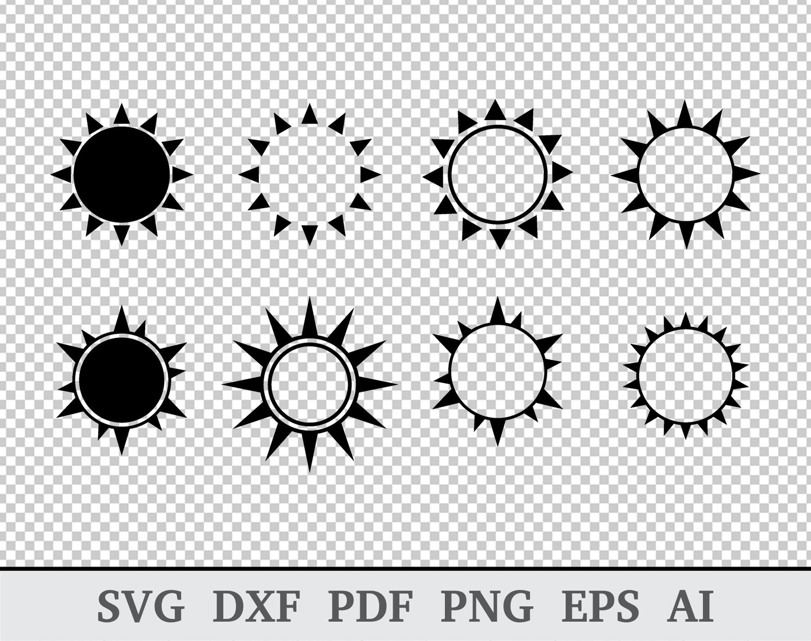 Sun Monogram SVG Sun SVG Sun Clipart Sun Vector Summer Svg - Etsy India