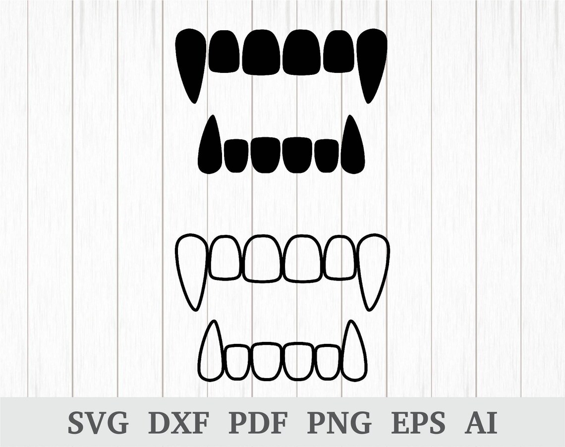 Vampire Teeth Svg Halloween Svg Vampire Fangs Svg Vampire - Etsy