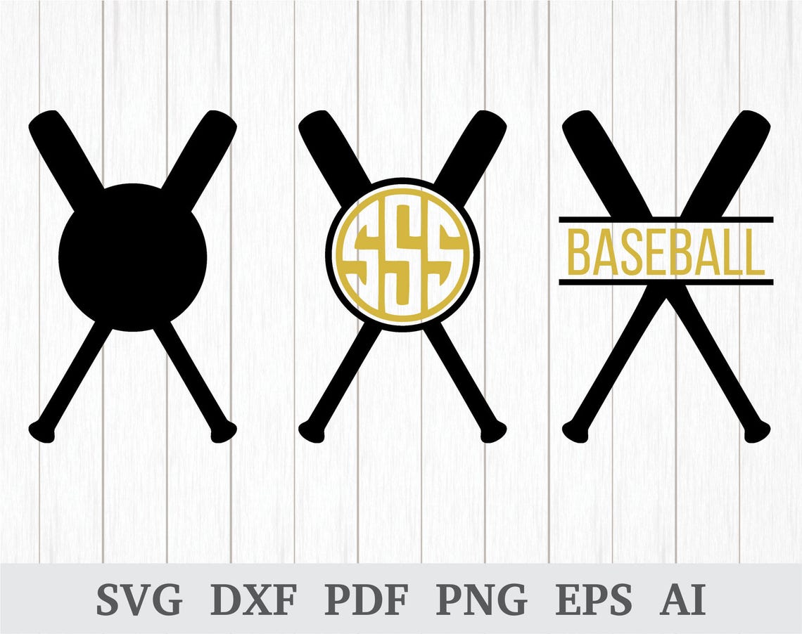 Baseball Bat SVG Baseball Bat Monogram SVG Sports Monogram - Etsy