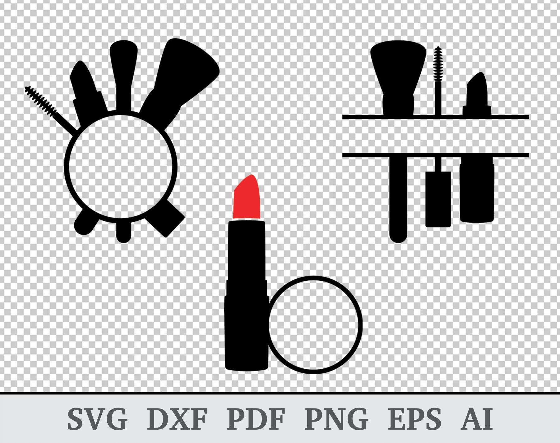 Makeup Monogram SVG file Makeup SVG file Beauty SVG | Etsy