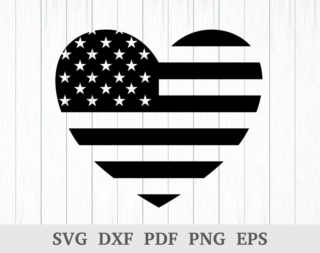 Heart Flag Svg, Patriotic Heart Svg, 4th of July Svg, American Heart ...