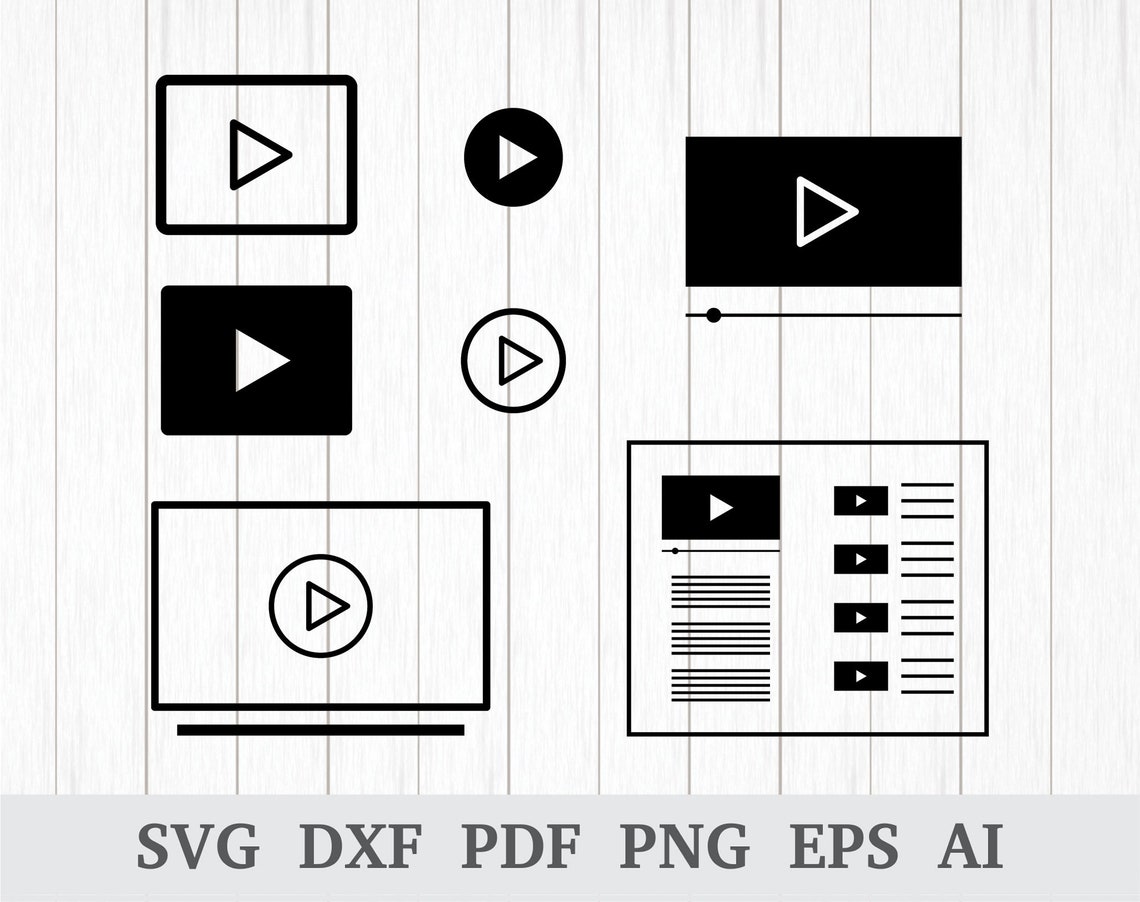 Play Button SVG Play SVG Video SVG Video Player Svg Tv | Etsy