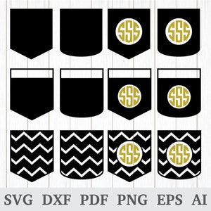 Pocket SVG, Pocket Monogram SVG, Shirt Pocket SVG, Pocket Clipart ...