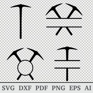 Pick Axe Svg, Pickaxe Svg File, Mining SVG, Pick Axe Monogram Svg ...