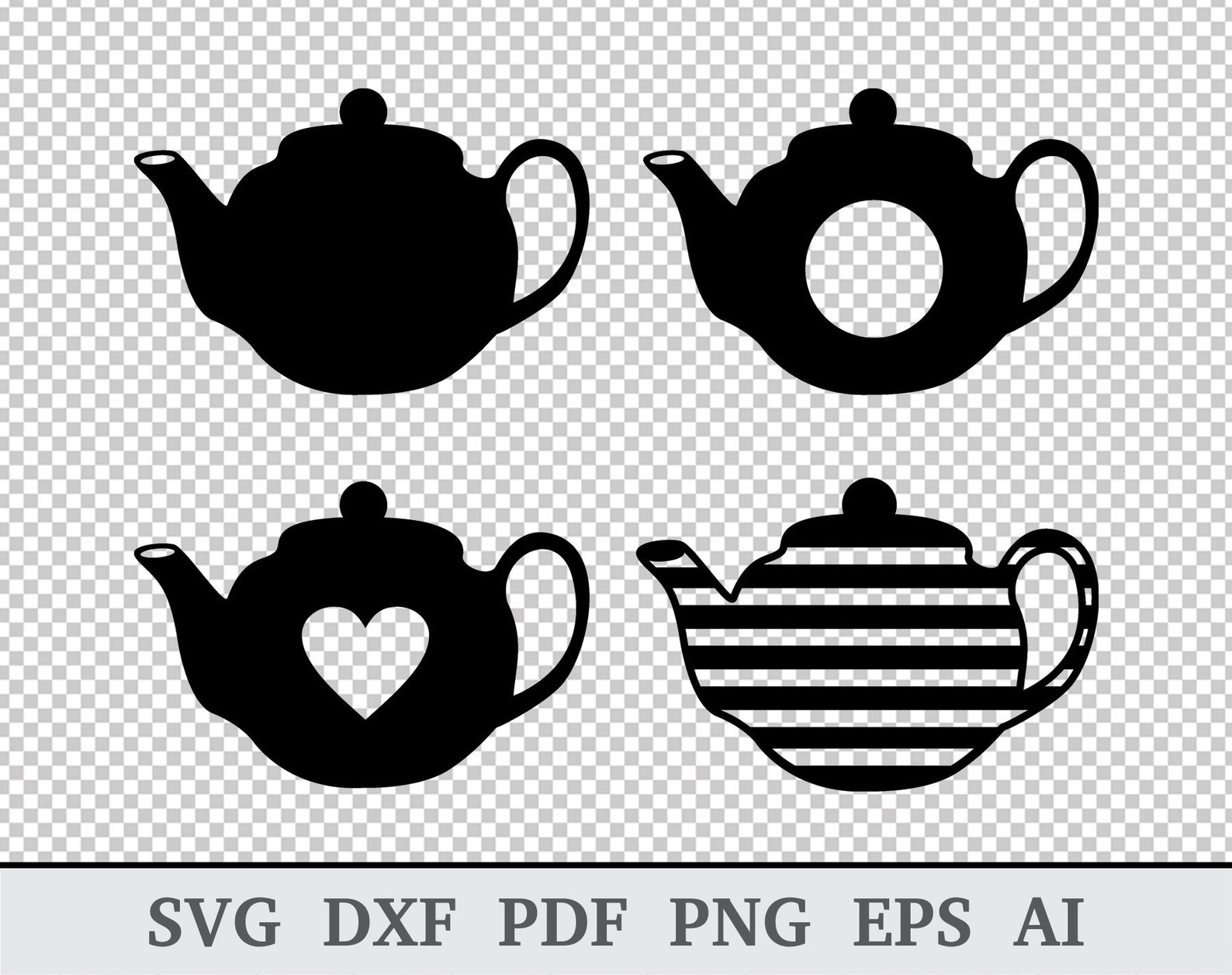 Teapot SVG Tea Kettle SVG Teapot Clipart Kitchen Svg | Etsy
