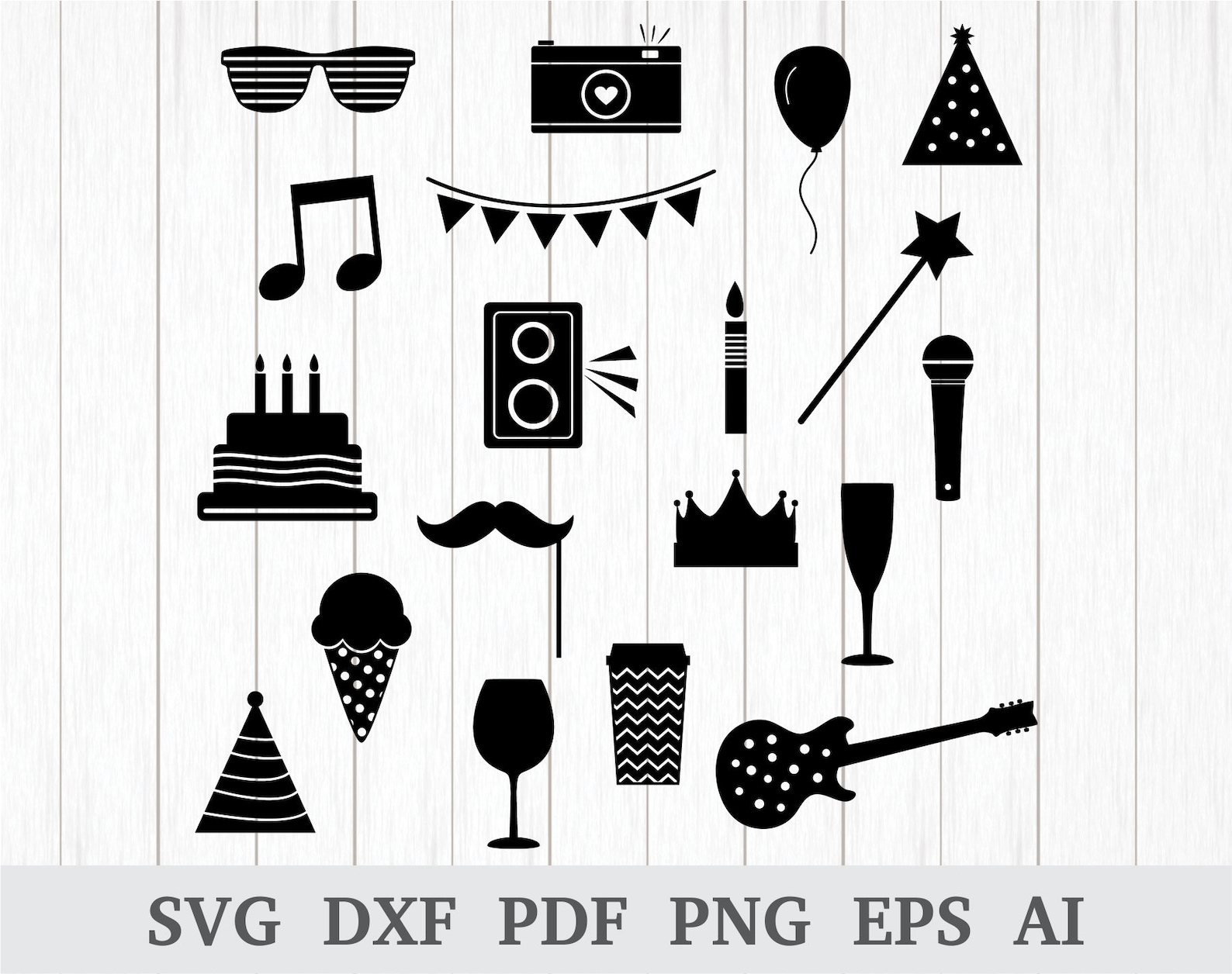 Party SVG Cake SVG Balloon Svg Birthday Party Svg Bunting | Etsy