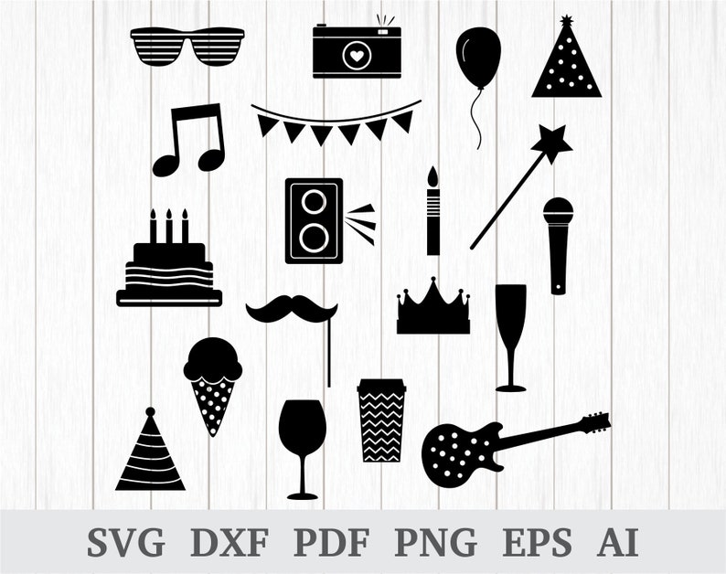 Party SVG, Cake SVG, Balloon Svg, Birthday Party Svg, Bunting SVG, Svg ...