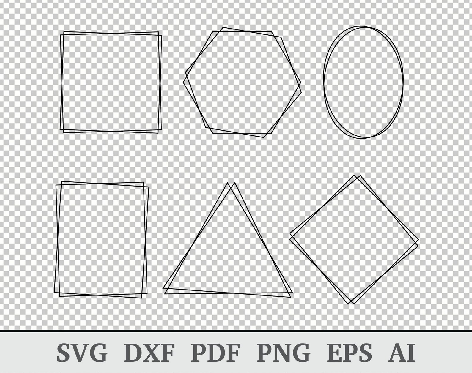 Geometric Frame Svg Rectangle Frame SVG Oval Frame Svg - Etsy